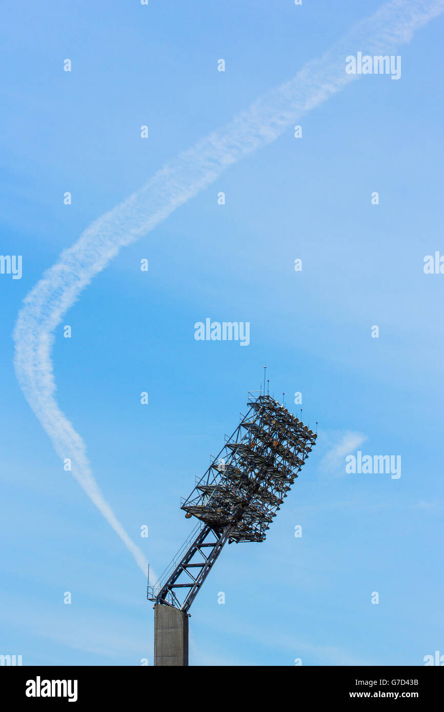 Stadium spot-light tower Stock Photo - Alamy