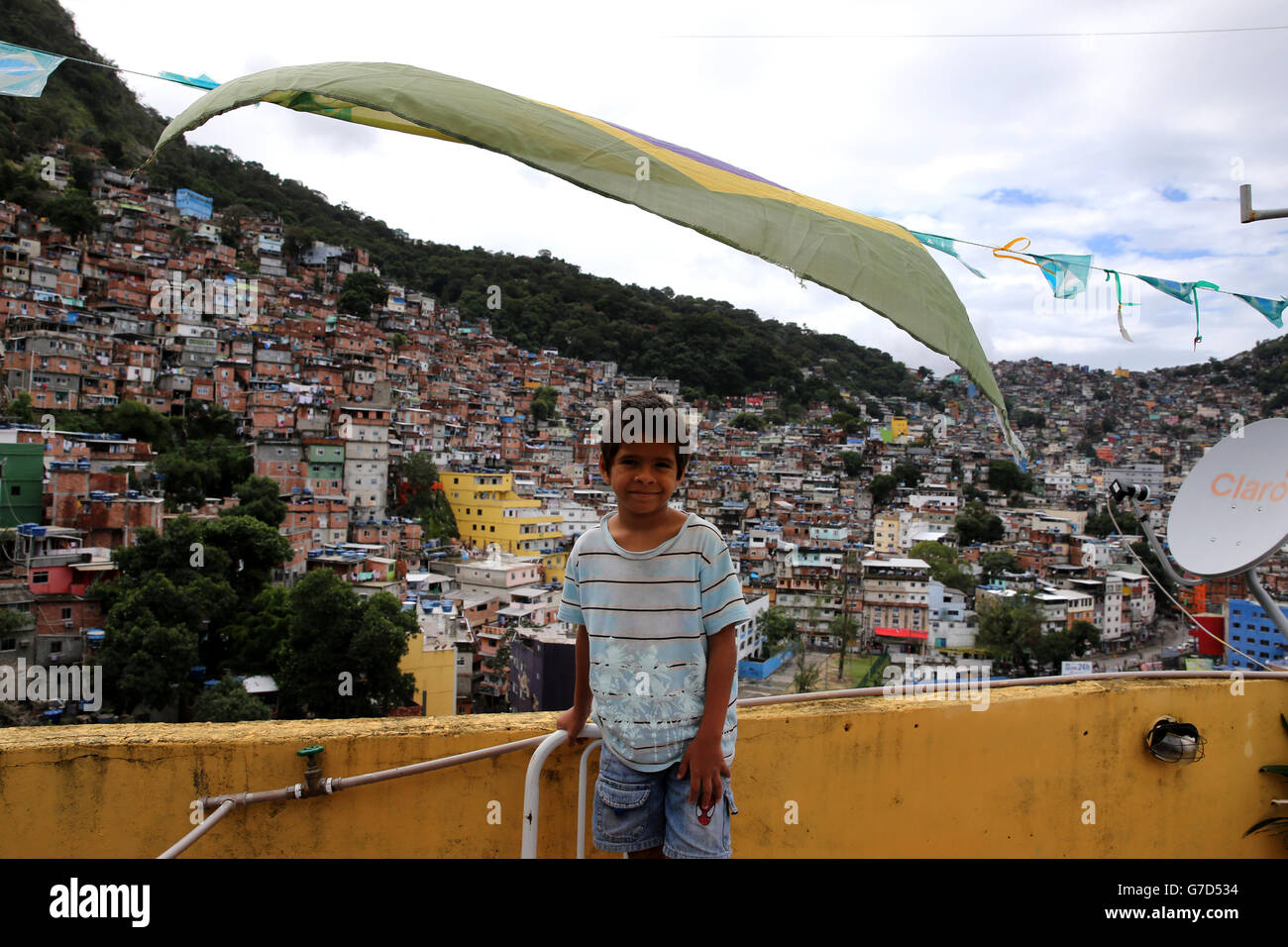 Rio De Janeiro, Brazil views of daily life in Rocinha Favela with a ...