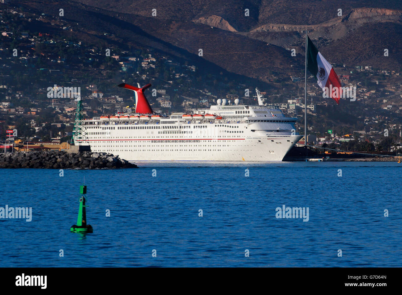 A cruise is seen in the mexican port of Ensenada on November 21, 2015 ...