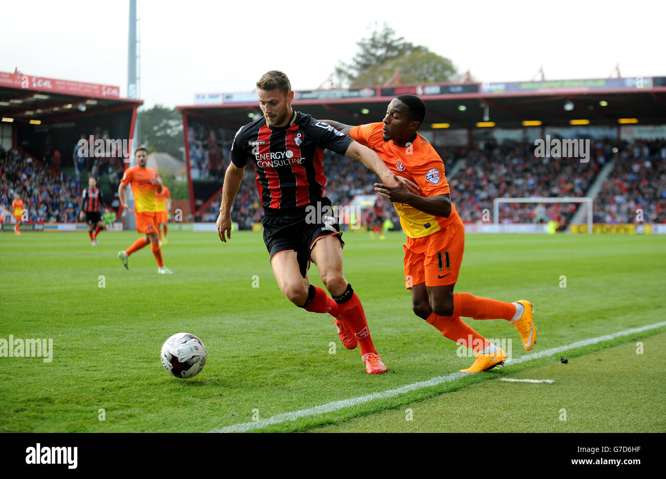Bournemouth's Simon Francis (left) and Charlton Athletic's Callum ...