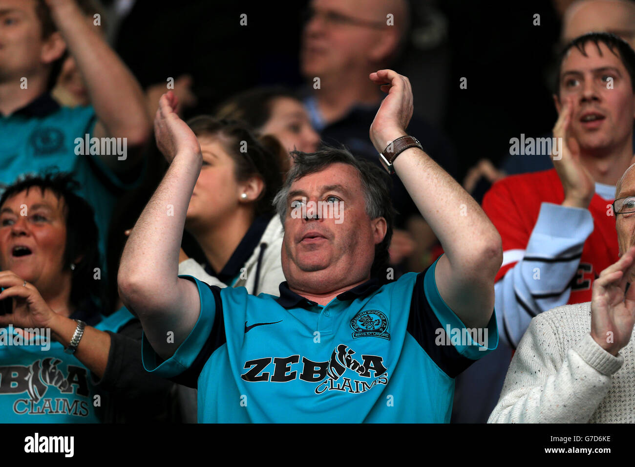Blackburn rovers fans celebrate after match hi-res stock photography ...