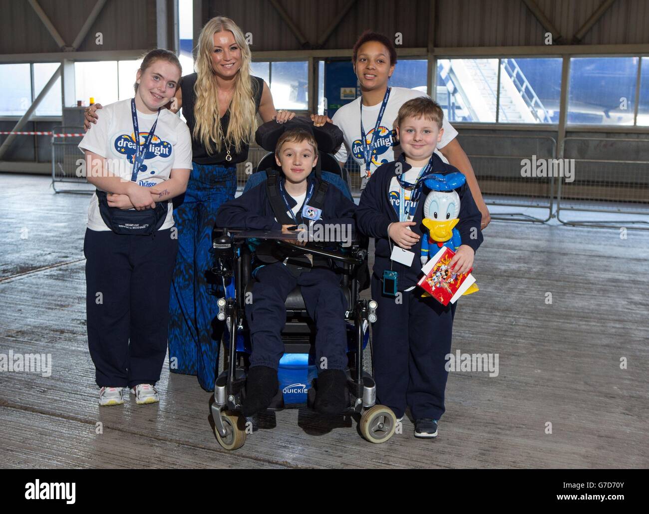 Denise Van Outen with (left to right) Holly Barker from Tempsford ...