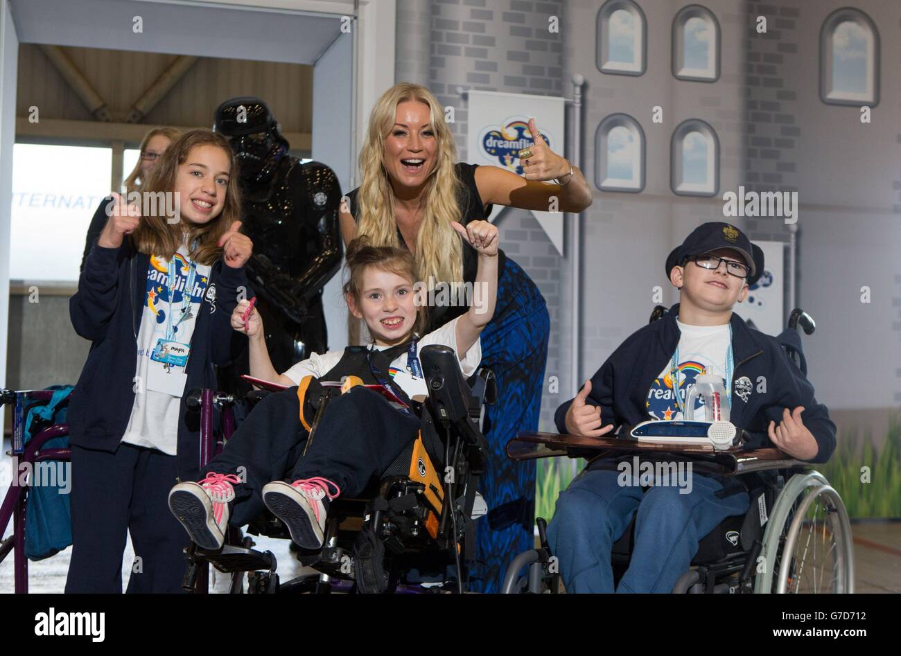 Denise Van Outen (centre back) with youngsters (left to right) Maya ...