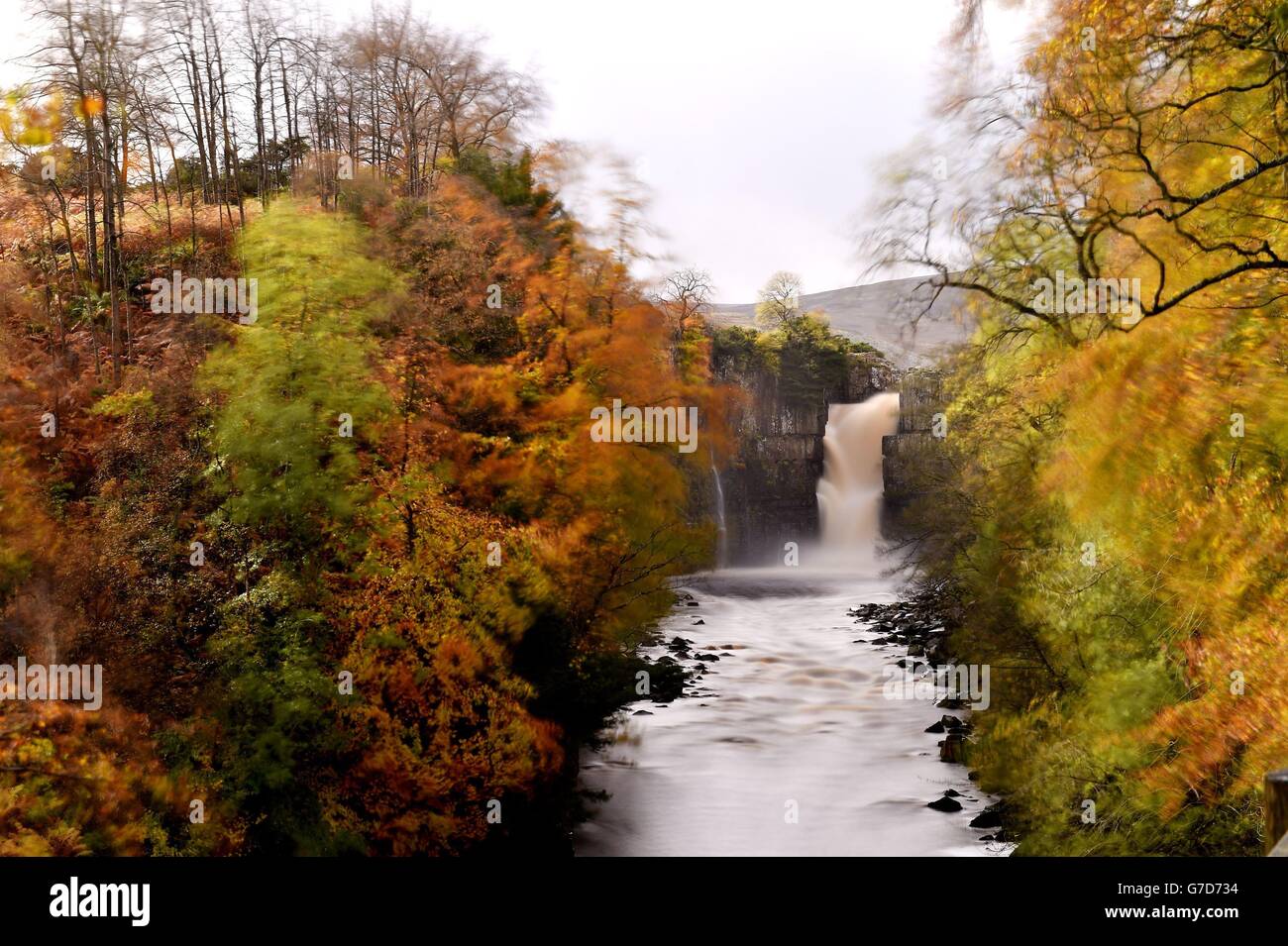 High force waterfall autumn hi-res stock photography and images - Alamy