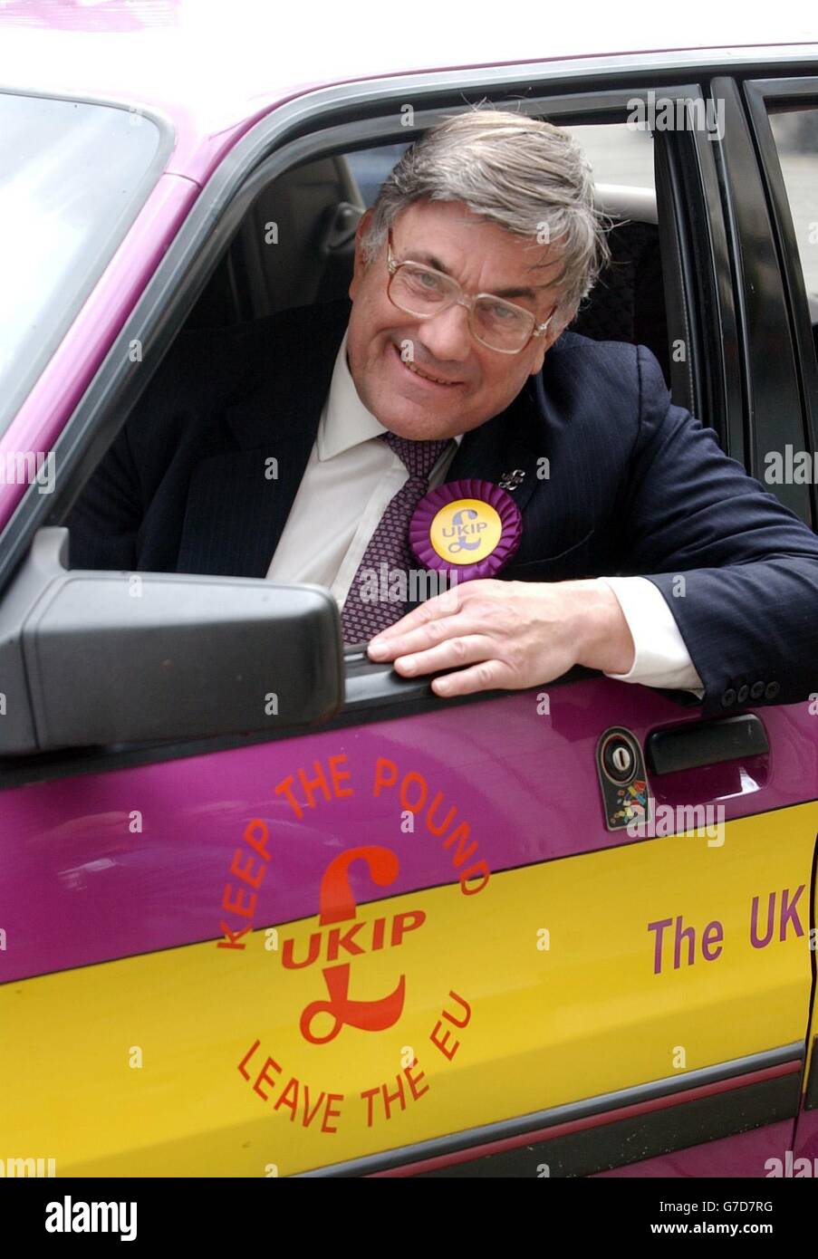UKIP Party Leader Roger Knapman MEP outside the party conference venue ...