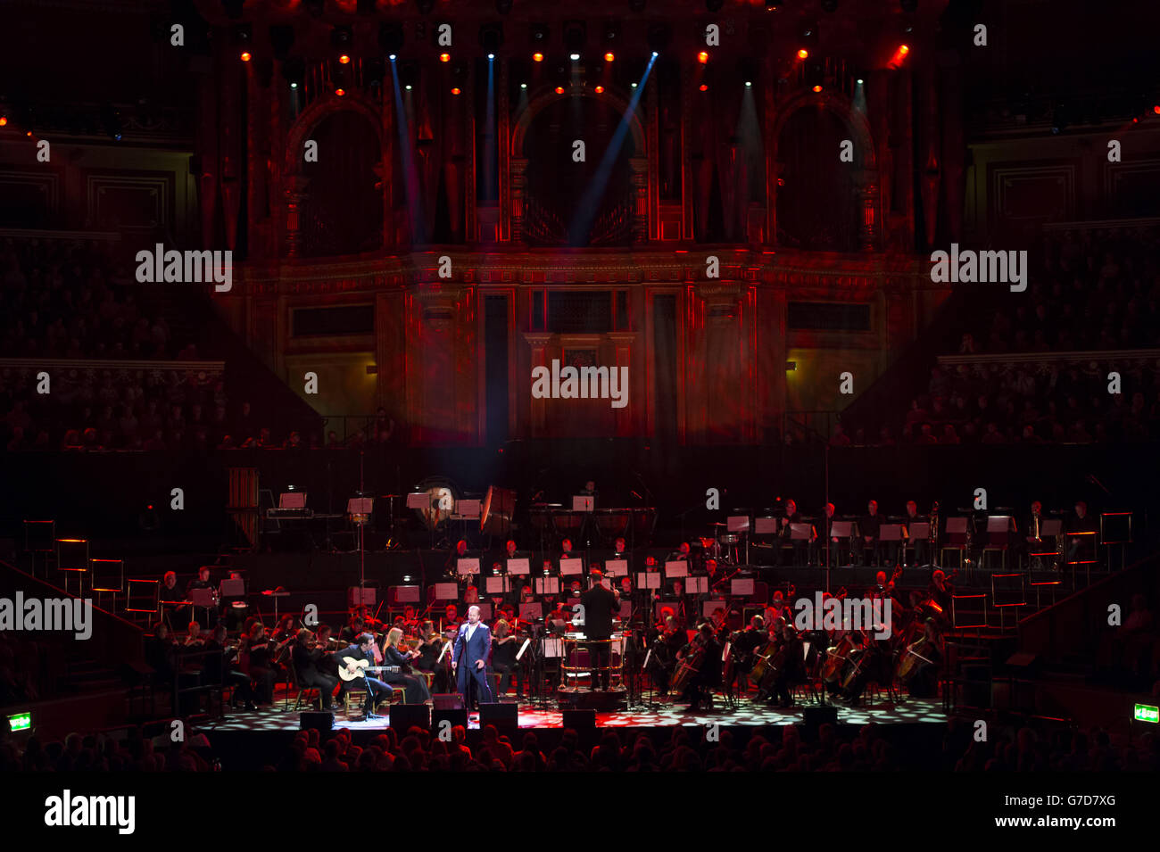 Alfie Boe performing with the Royal Liverpool Philharmonic Orchestra, during Classic FM Live, at ...