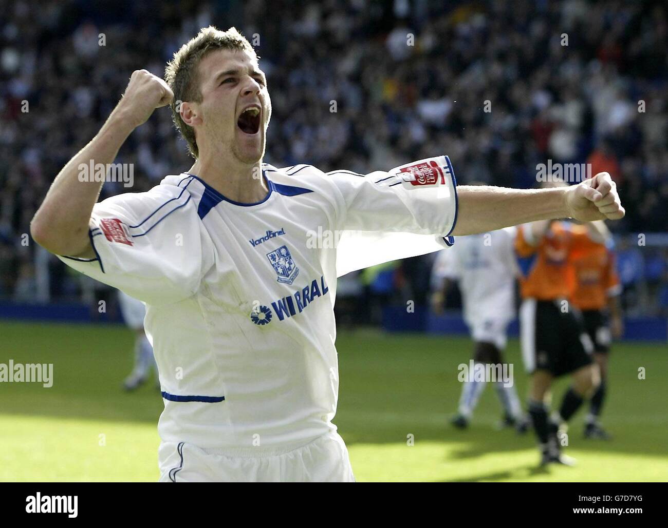 Tranmere Rovers' Ryan Taylor celebrates his goal against Luton Town ...