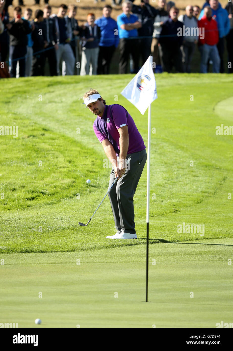 Europe's Victor Dubuisson during a practice session at Gleneagles Golf ...
