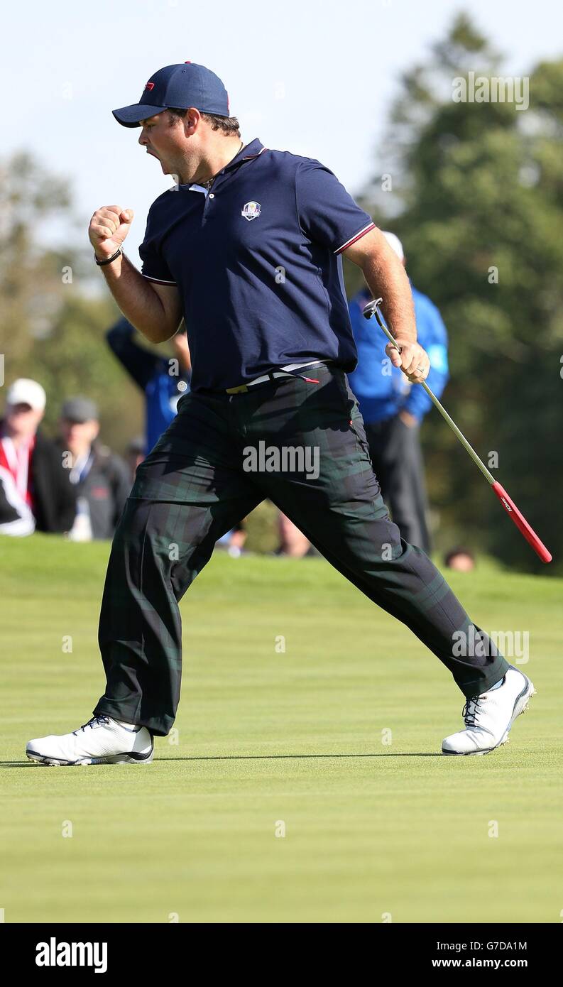 USA's Patrick Reed celebrates during day two of the 40th Ryder Cup at ...