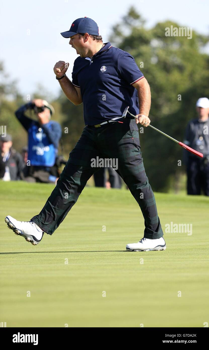 USA's Patrick Reed celebrates during day two of the 40th Ryder Cup at ...