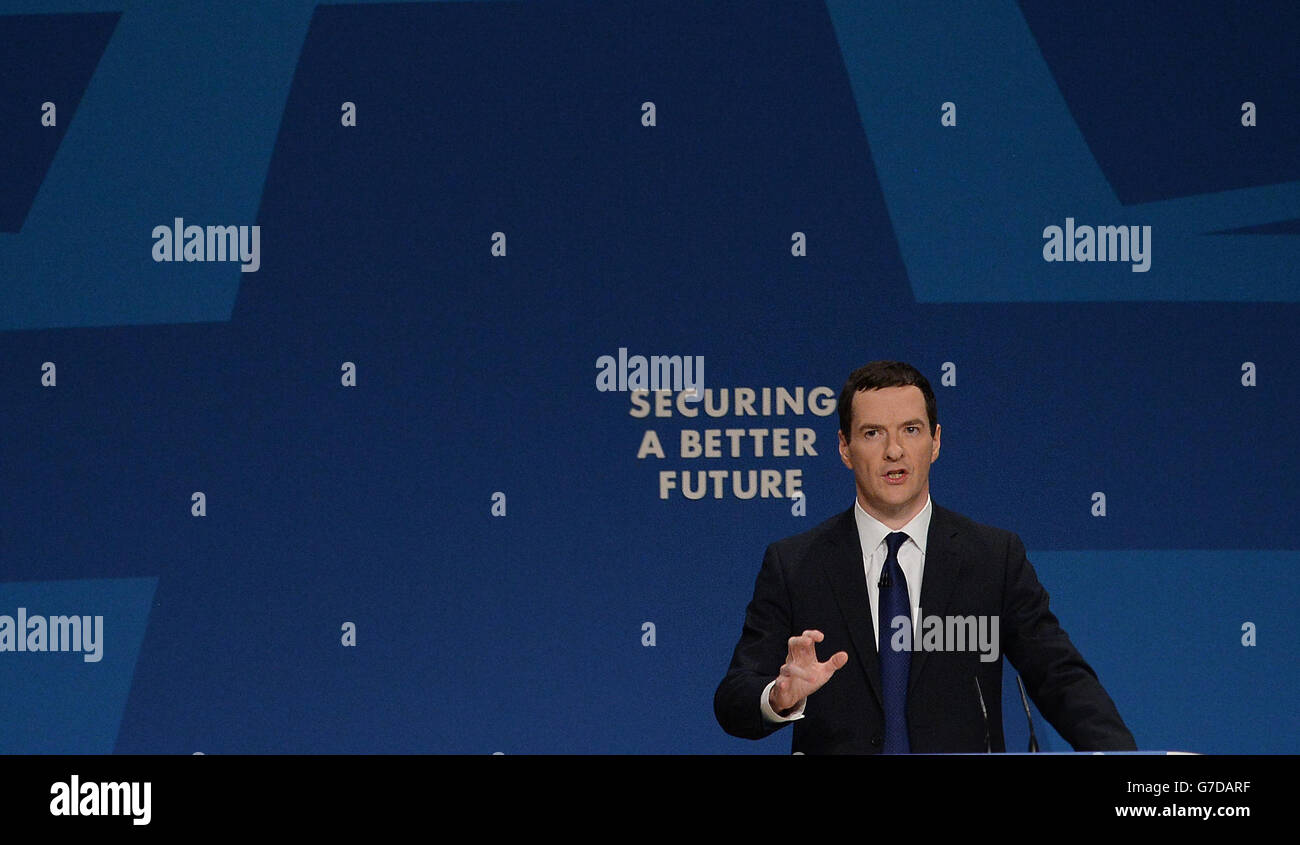 Chancellor George Osborne makes his keynote address to the Conservative ...