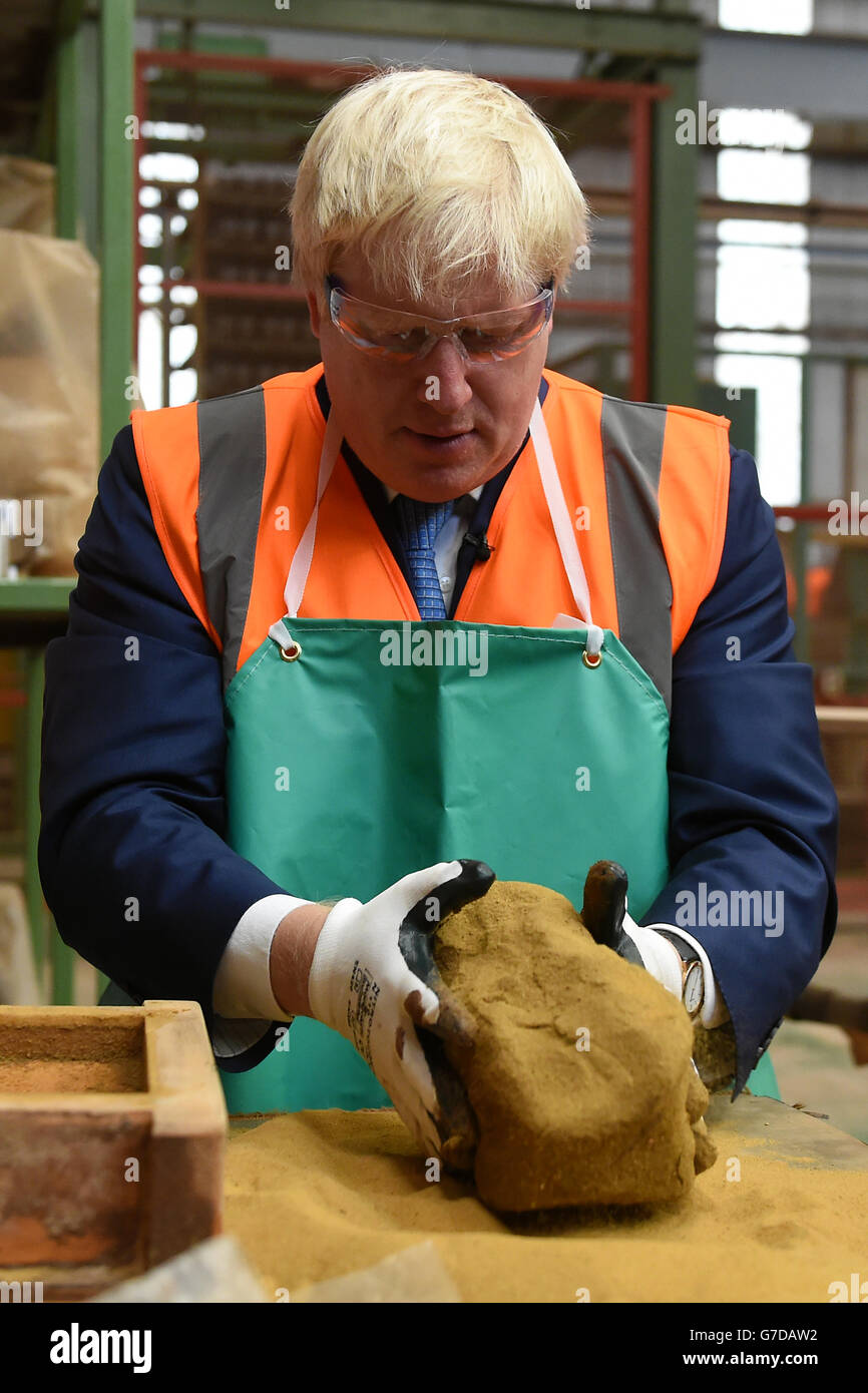 Boris Johnson visit to Ibstock Brick Ltd Stock Photo - Alamy