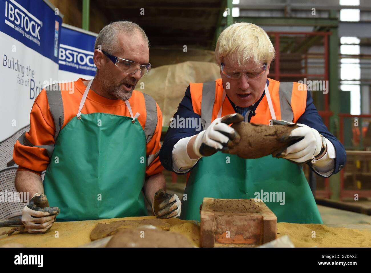 Boris Johnson visit to Ibstock Brick Ltd Stock Photo - Alamy