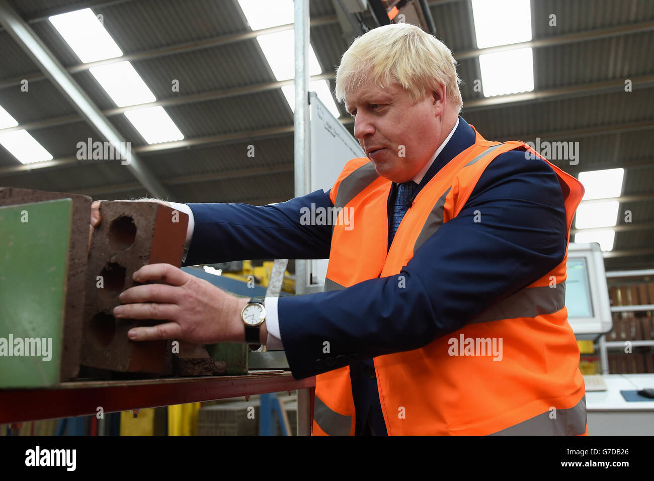 Boris Johnson visit to Ibstock Brick Ltd Stock Photo - Alamy