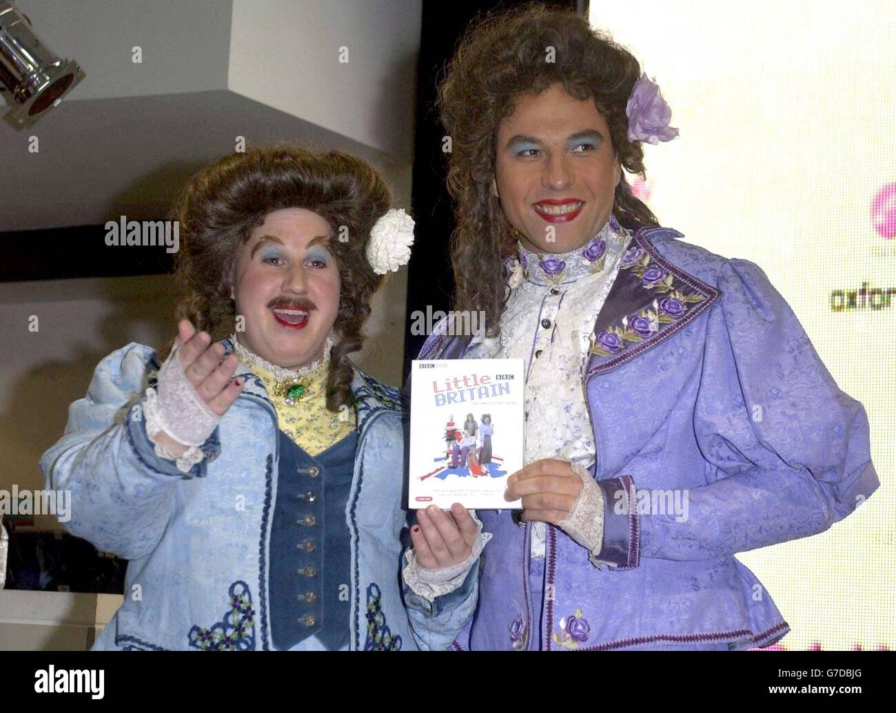 Comedy actors Matt Lucas (left) and David Walliams dress as characters ...