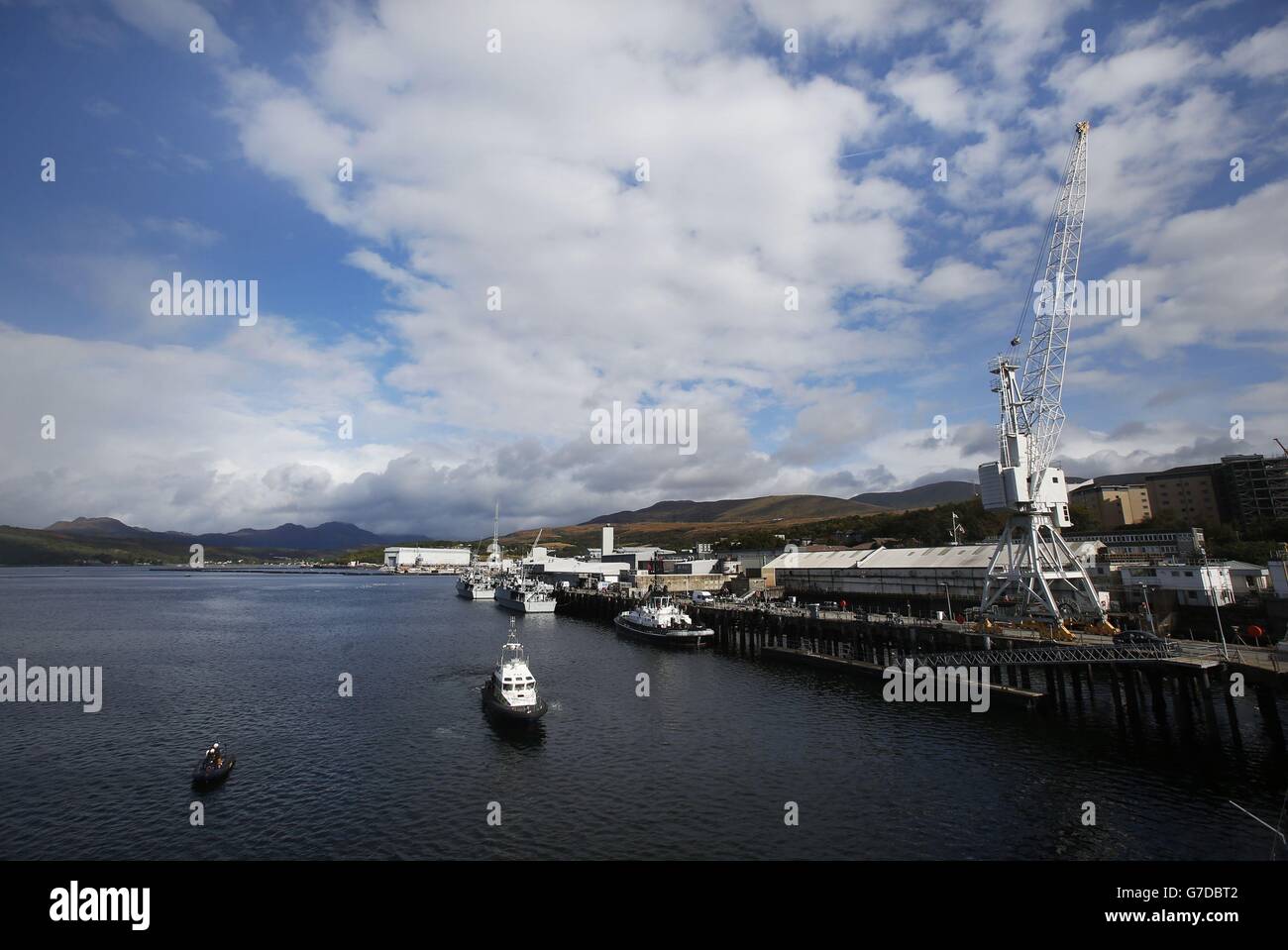 Faslane naval base, known officially as HM Naval Base Clyde, as the ...