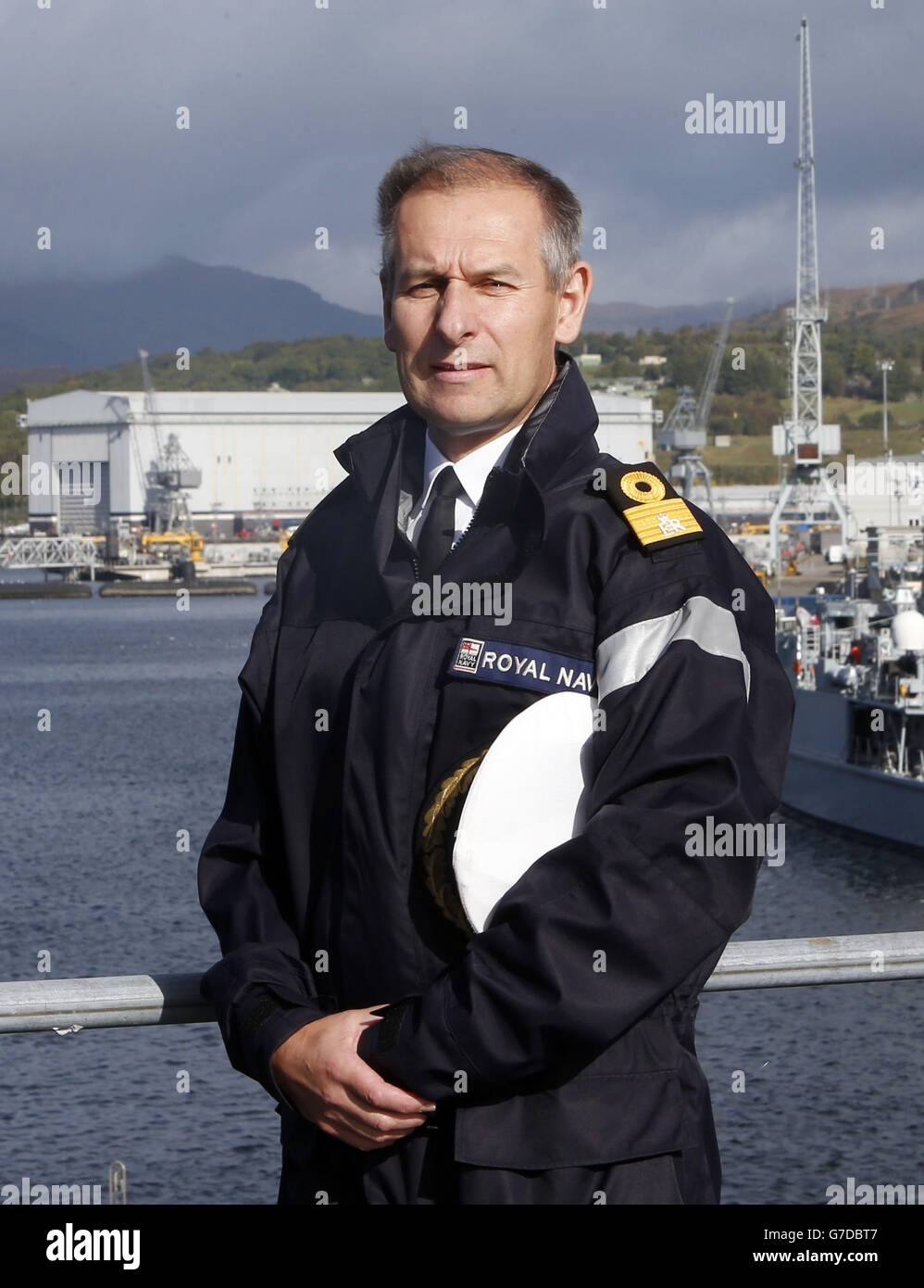 Commodore Keith Beckett at Faslane naval base, known officially as HM ...