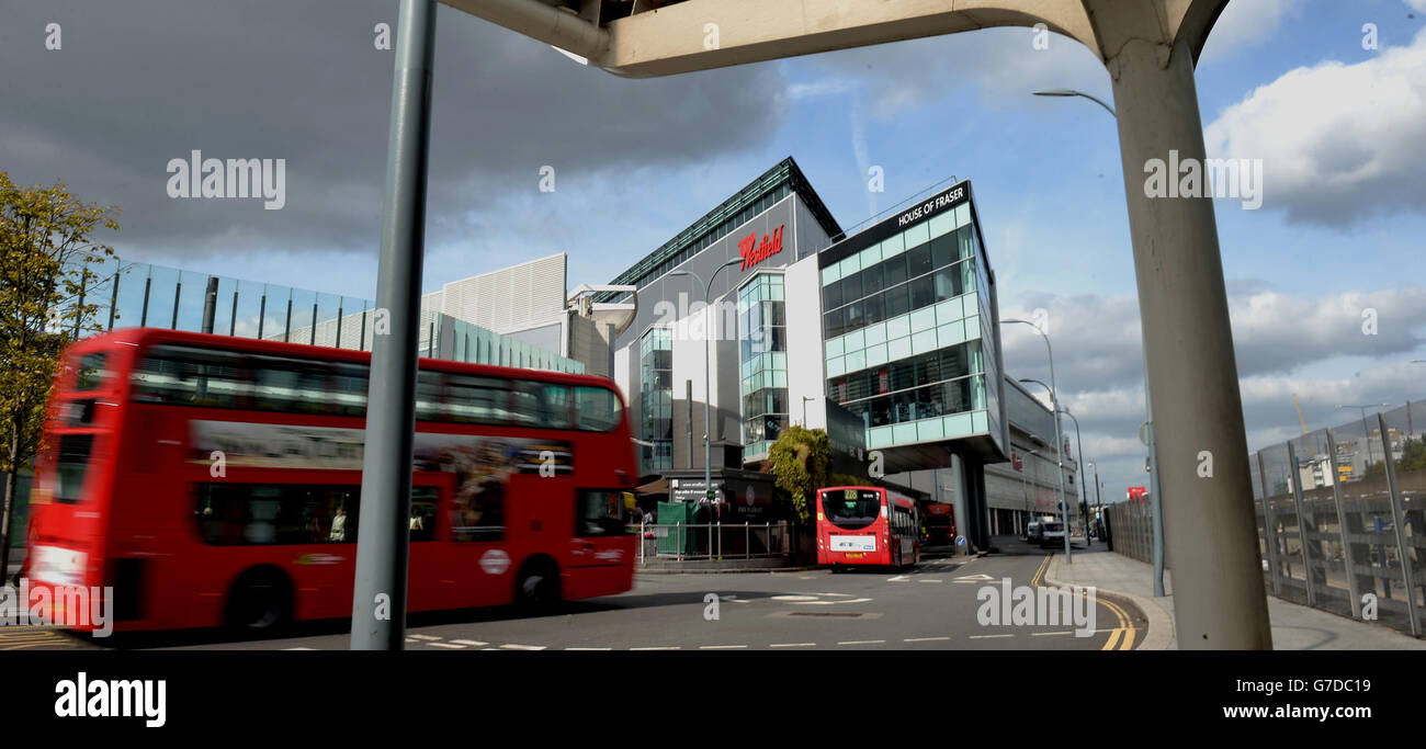 General view of Westfield shopping centre, London Stock Photo - Alamy