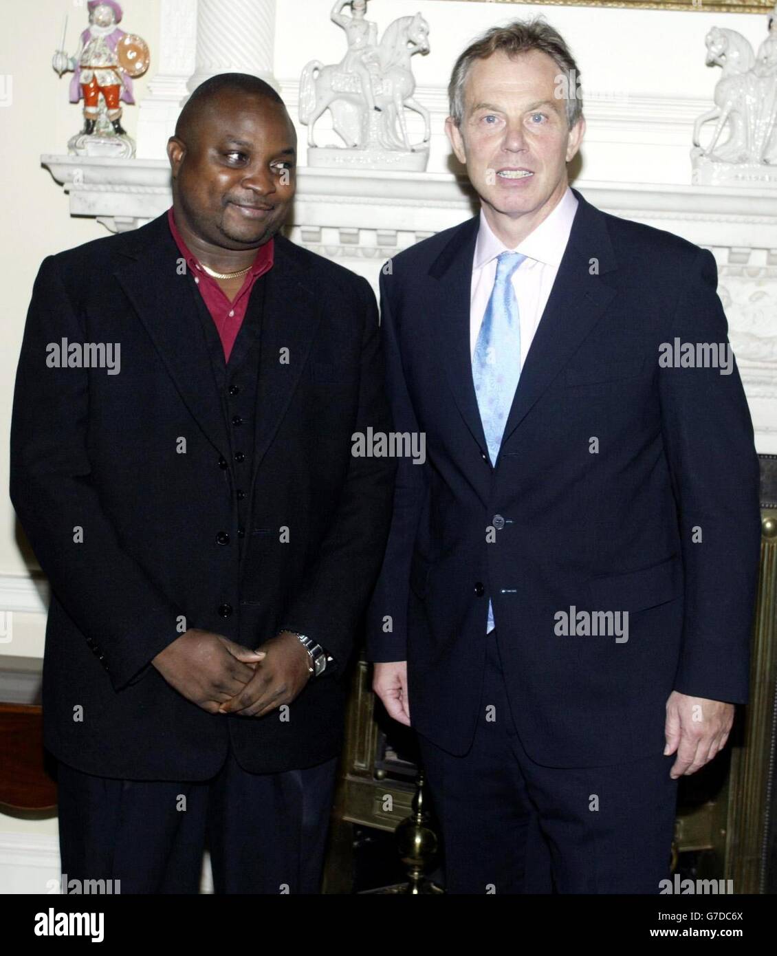 British Prime Minister Tony Blair meets Felix Divuilu of Croydon from ...