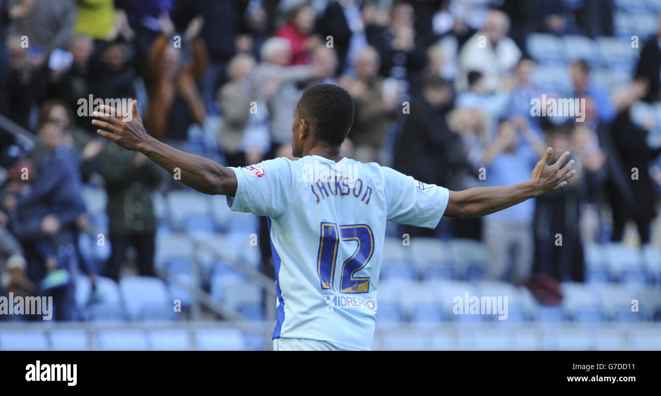 Coventry City's Simeon Jackson celebrates scoring against Crawley Town ...