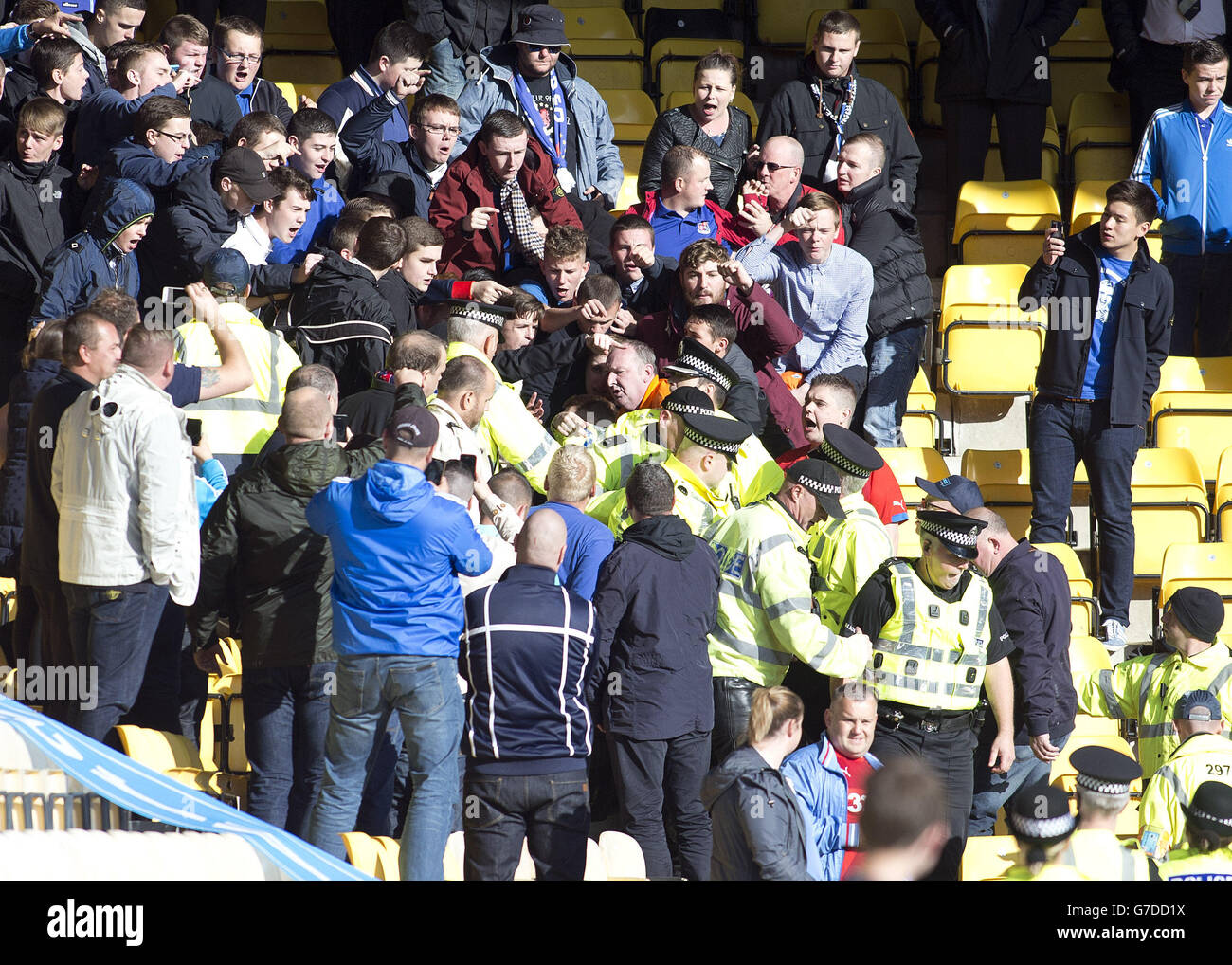 Football action soccer livingston crowd trouoble hooligans hooliganism ...