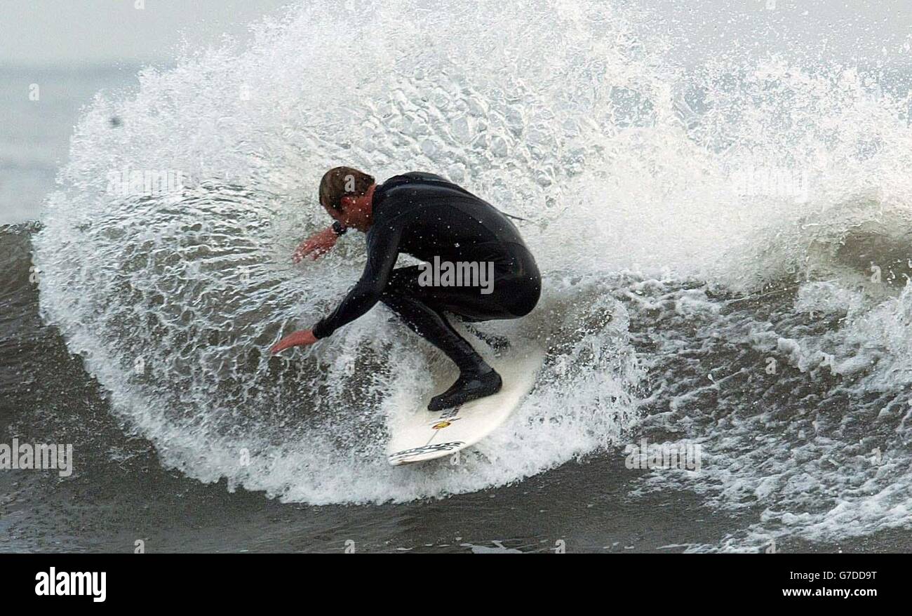 British Surf Champion Sam Lamiroy, 28, gets in some last minute ...