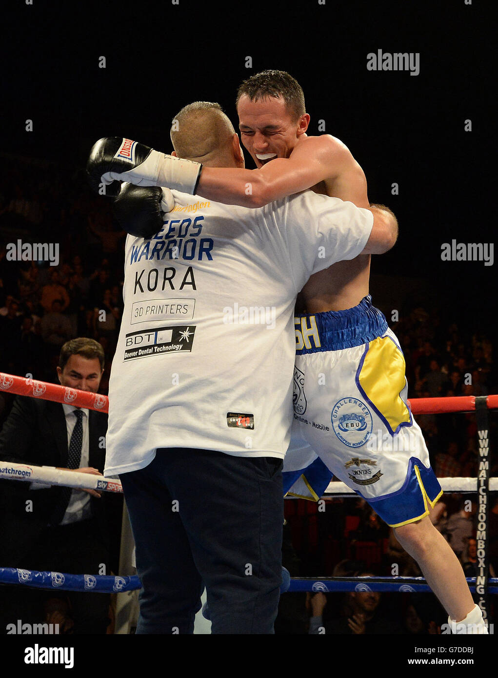 Boxing - Leeds First Direct Arena. Josh Warrington celebrates his ...