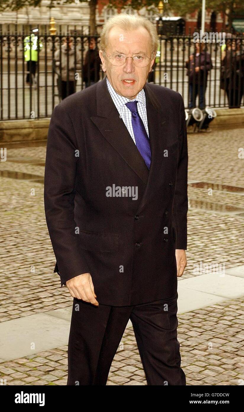 Sir David Frost arrives at Westminster Abbey in central London for the ...