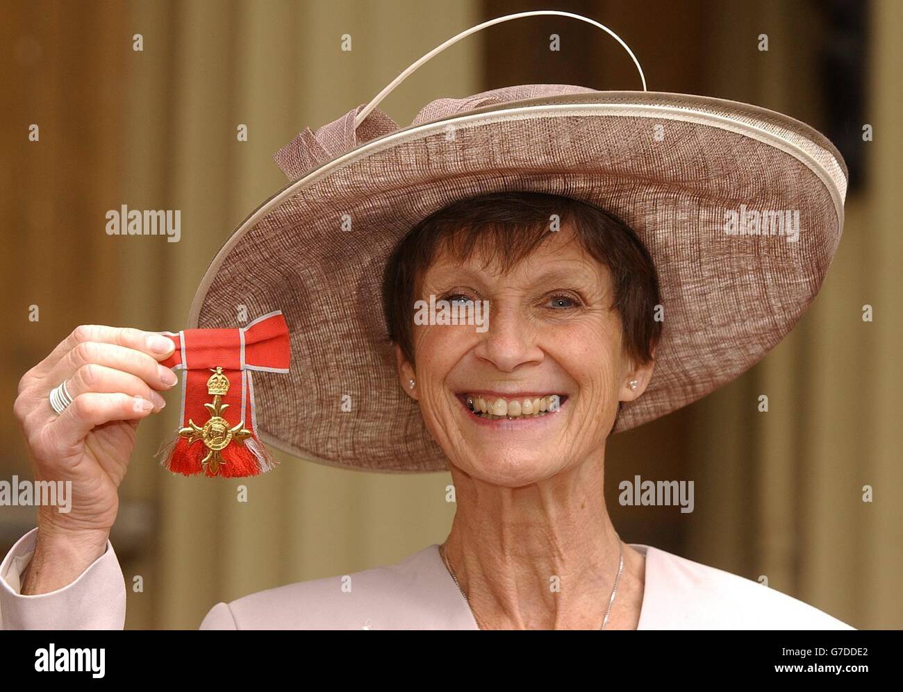 Fiona Castle, widow of entertainer Roy Castle, at Buckingham Palace ...