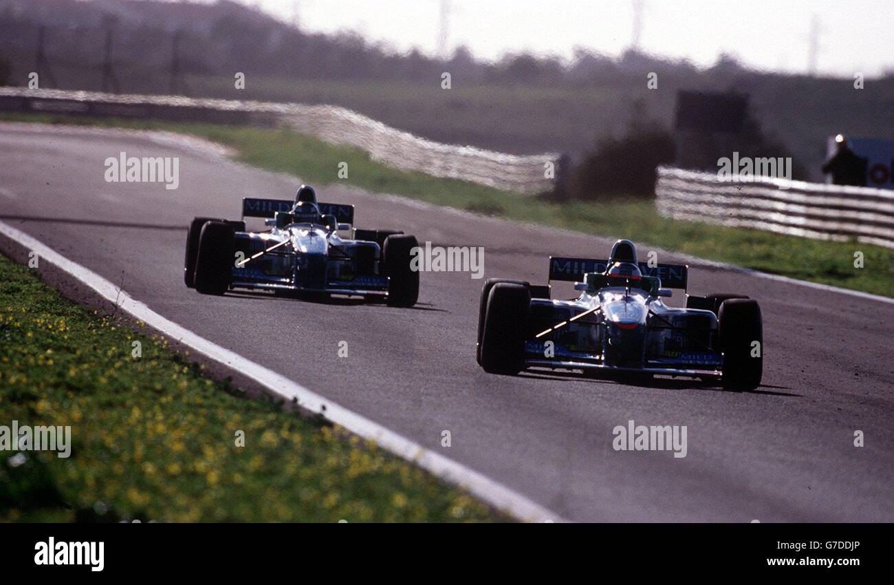 Motor Racing: Formula One testing, Estoril, Portugal.. Jean Alesi leads ...