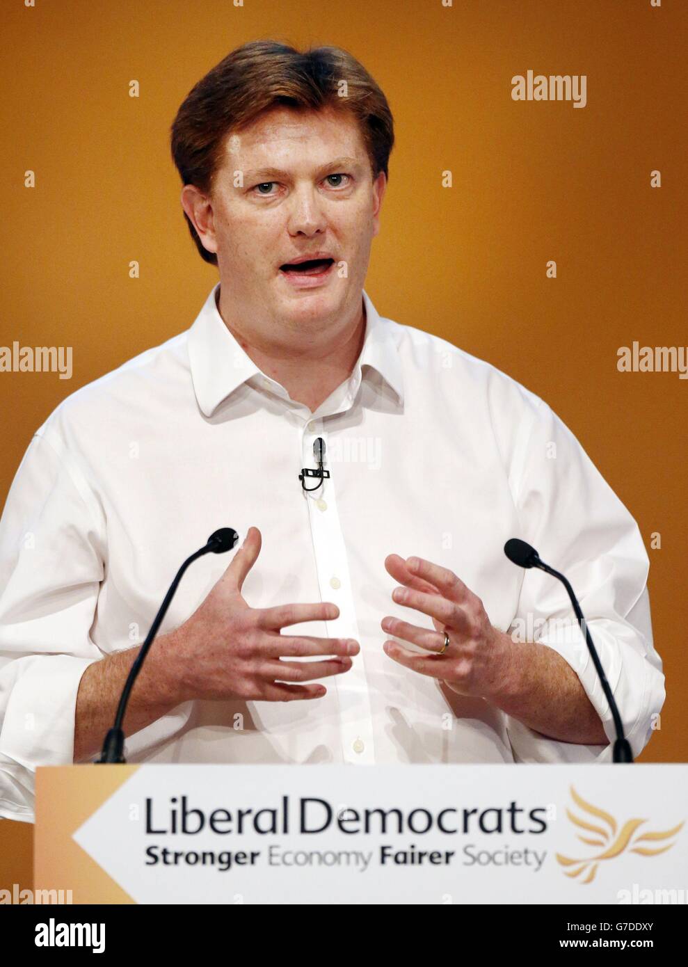 Chief Secretary to the Treasury Danny Alexander speaking during day two ...