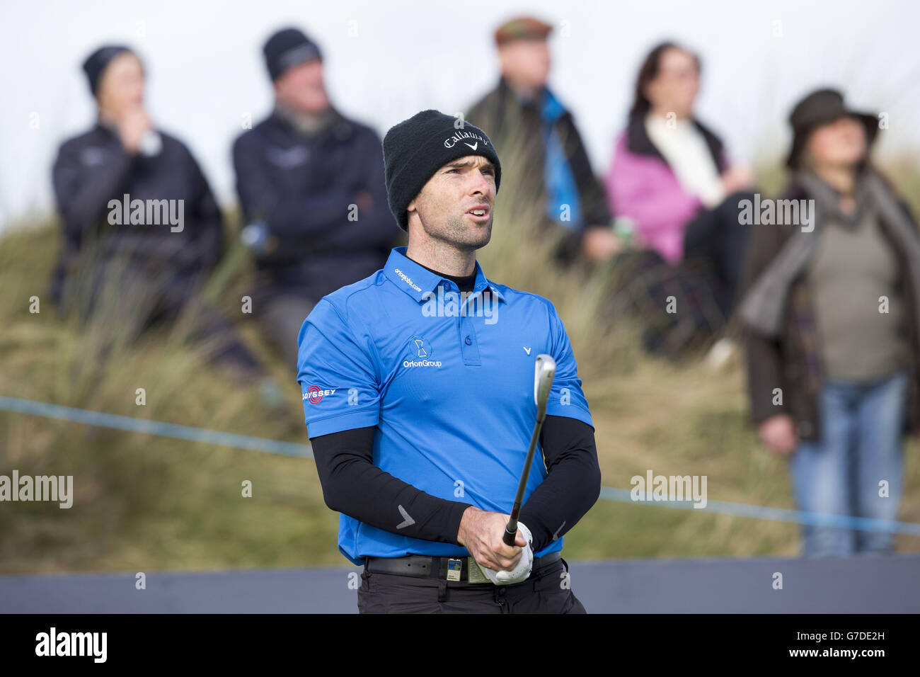 Oliver Wilson keeps an eye on his tee shot at the 8th hole during round ...