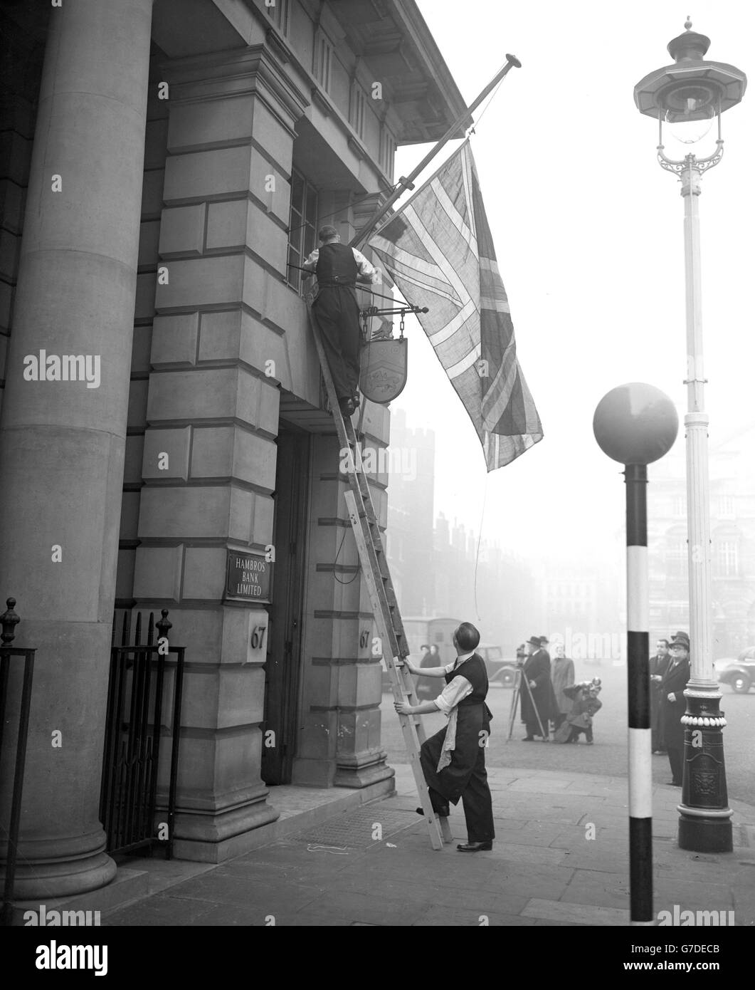 Half mast union jack Black and White Stock Photos & Images - Alamy
