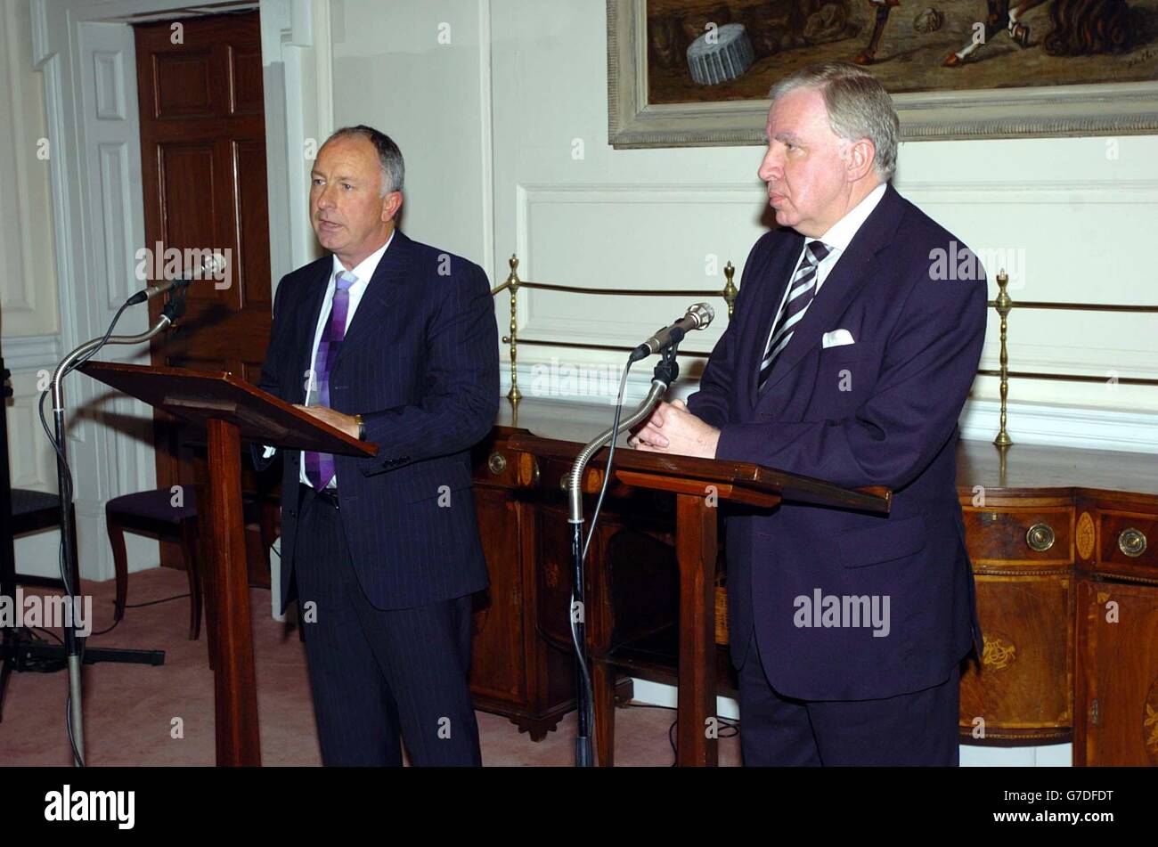 Irish Minister for Foreign Affairs, Dermot Ahern and British Secretary ...