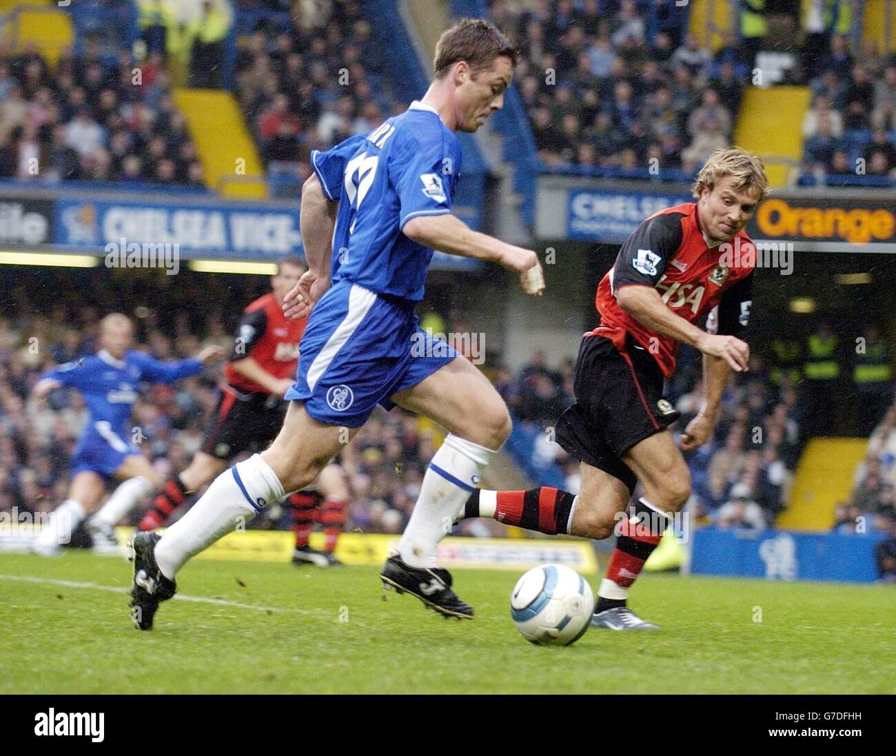 Chelsea's Scott Parker (L) and Blackburn Rover's Michael Gray in action ...