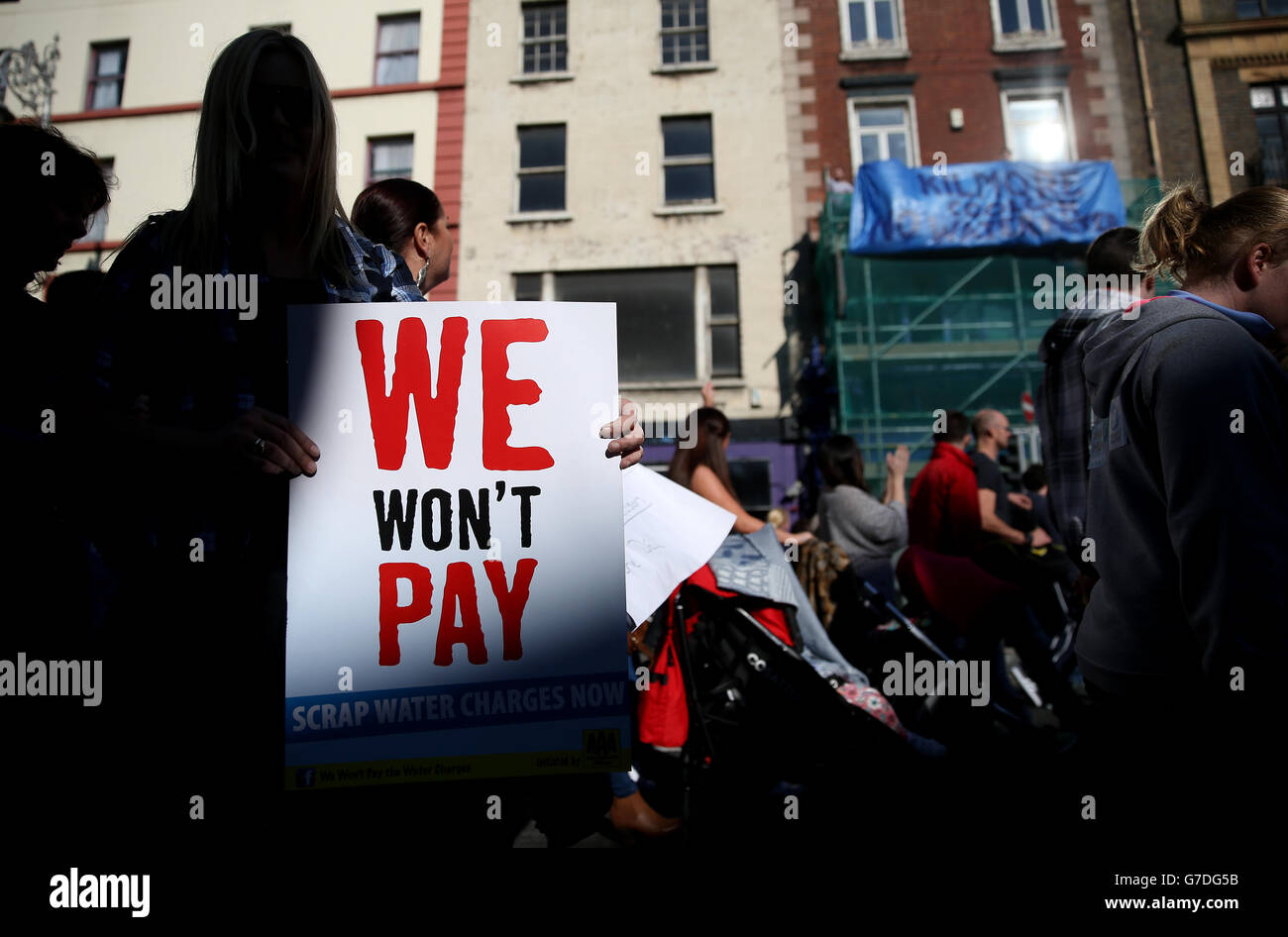Protesters march on the streets of Dublin during a demonstration ...