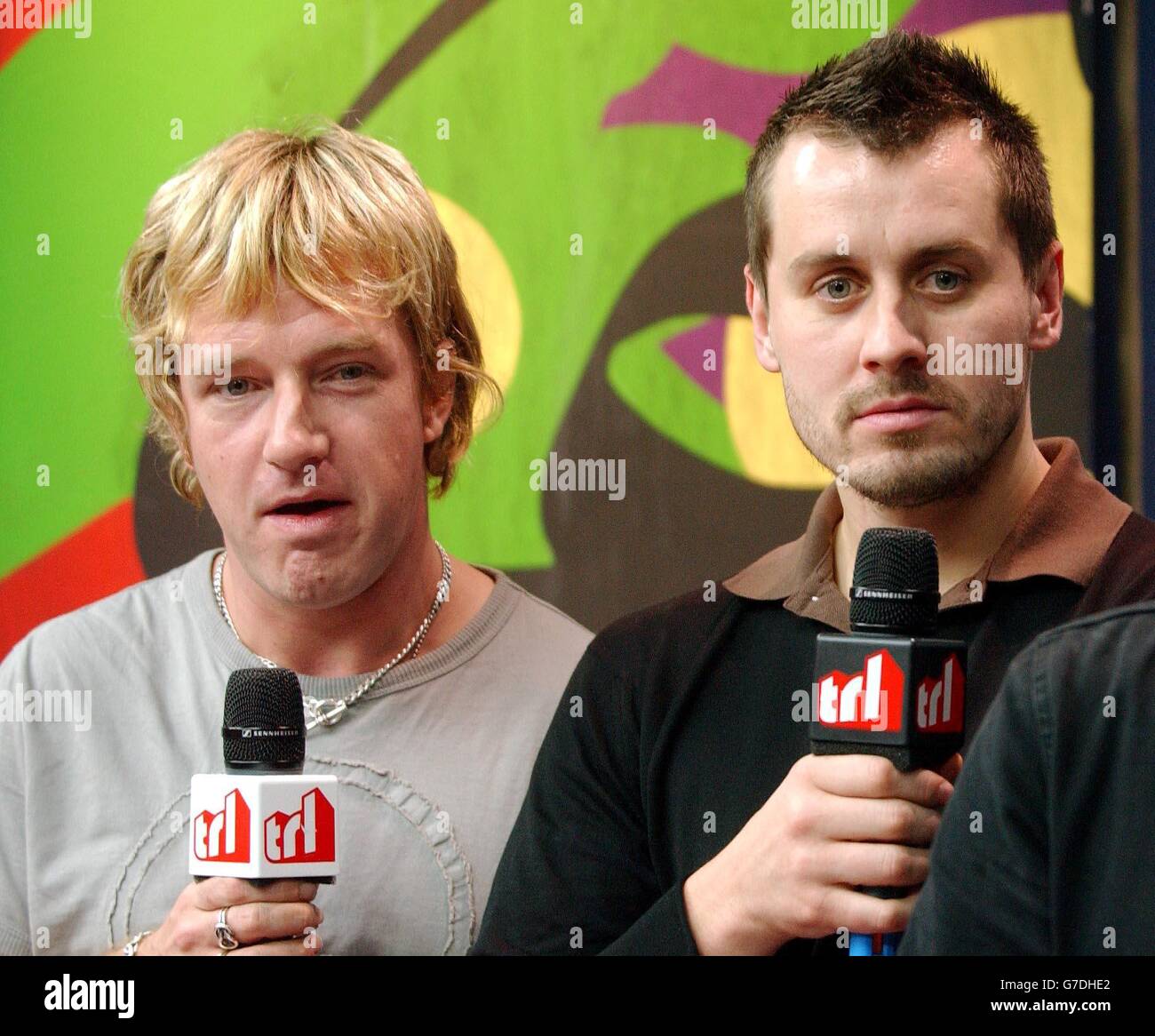 Members of the Scottish band Travis Andy Dunlop (left) and Neil ...