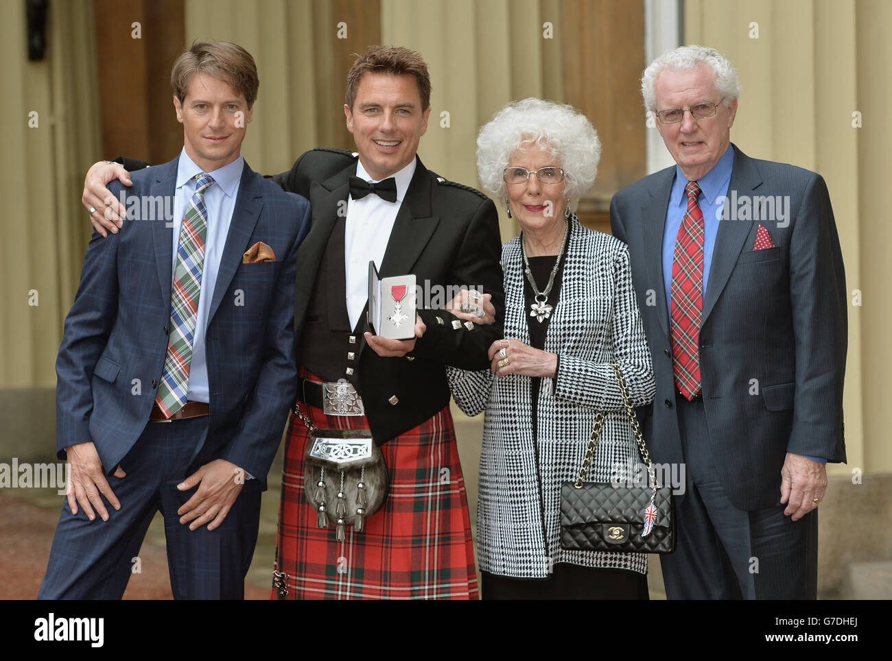 John Barrowman Being Awarded Mbe Investiture Ceremony Buckingham Palace ...