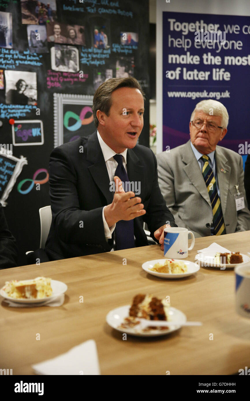 Prime Minister David Cameron visit to Age UK headquarters Stock Photo ...