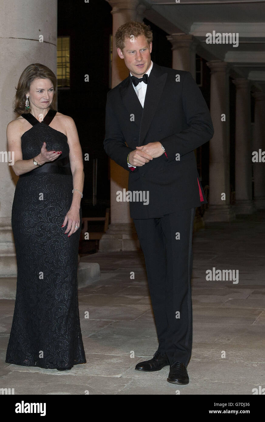 Prince Harry, is greeted by Mimi Drake, Chair of the 100 Women in Hedge ...
