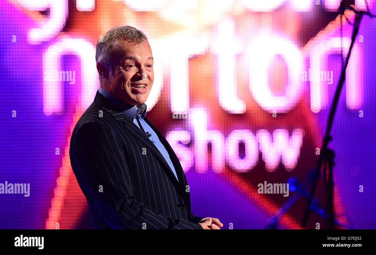 Presenter Graham Norton during filming of the Graham Norton show ...