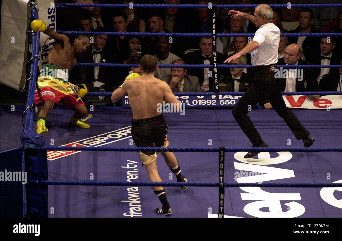 Scott Harrison knocks down Samuel Kebede in the first round to retain ...