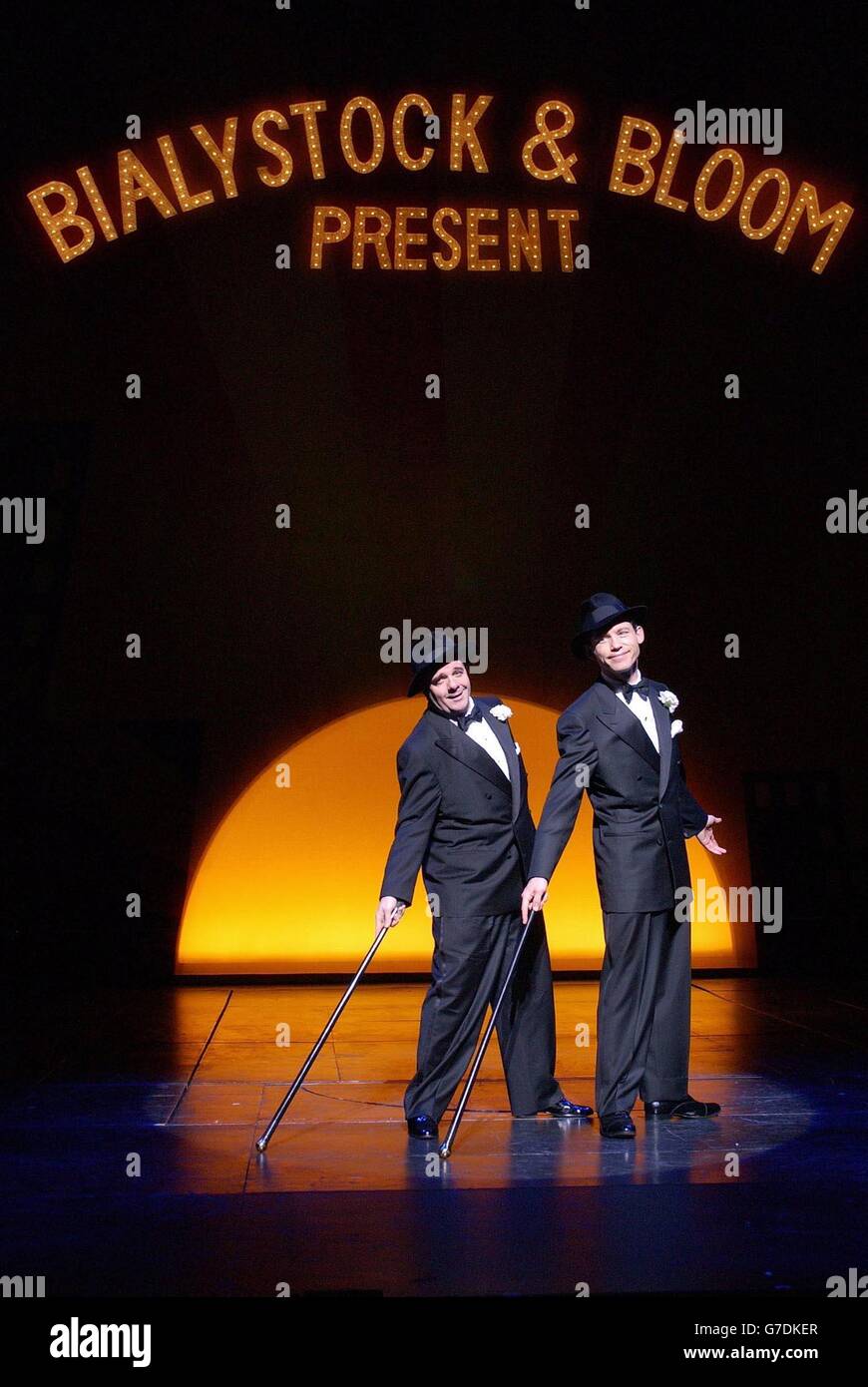 Nathan Lane as Max Bialystock (left), and Lee Evans as Leo Bloom during ...