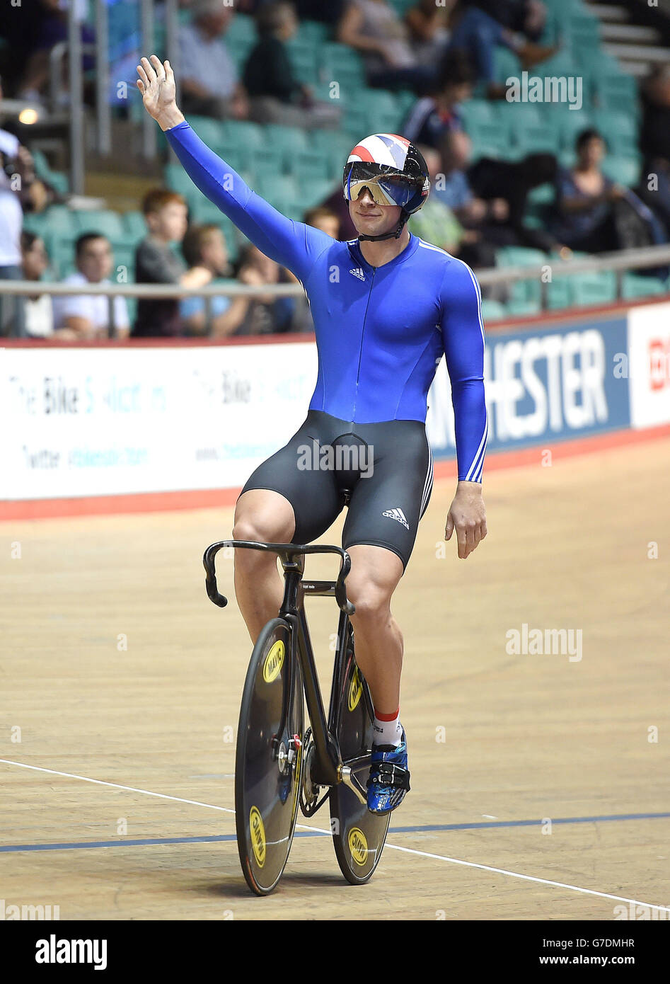 Jason Kenny celebrates winning gold in the Men's Team Sprint final ...