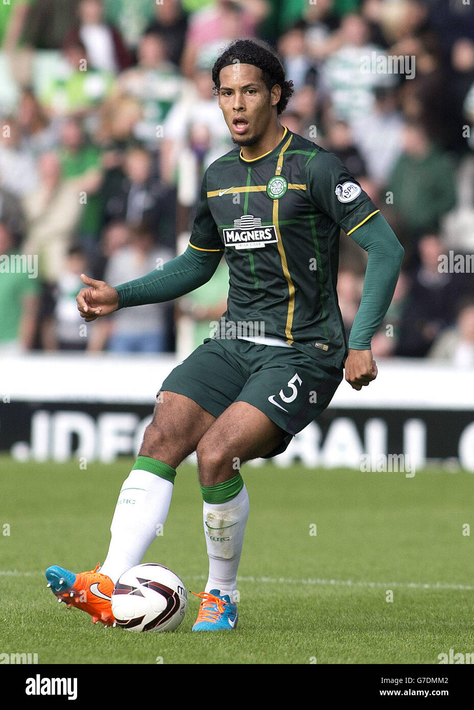 Celtic's Virgil Van Dijk in action during the Scottish Premiership ...