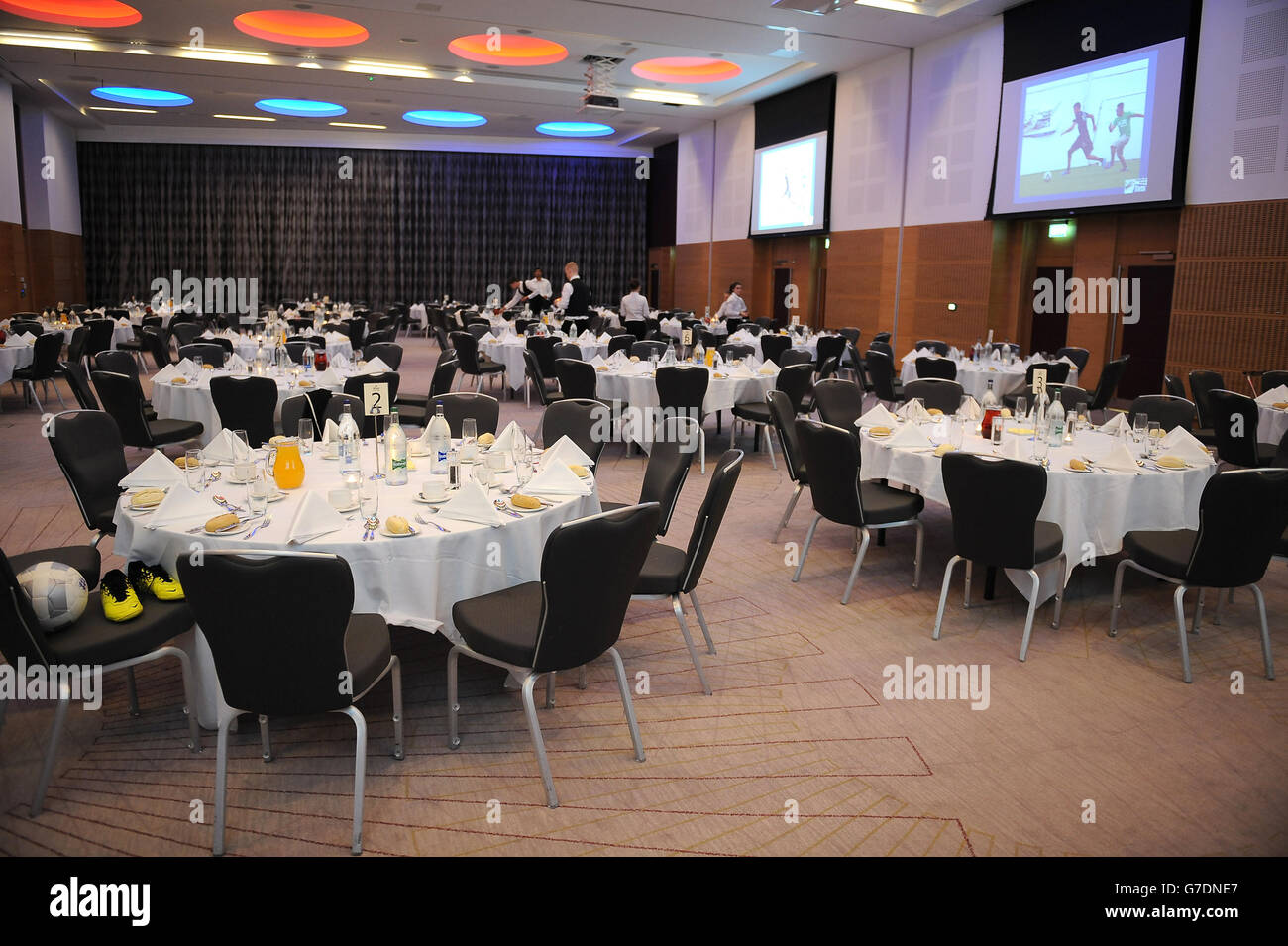 A general view of the Bobby Robson Suite at St George's Park during the ...