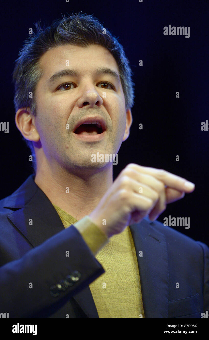 Travis Kalanick, CEO and founder of Uber, speaks during the Institute ...