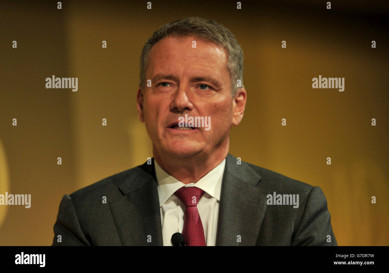 Carl-Henric Svanberg, Chairman of BP and Volvo, speaks during the ...