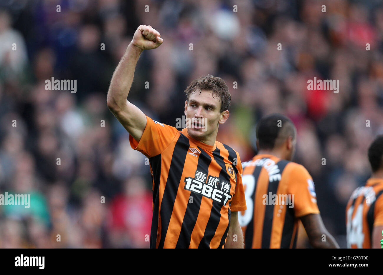 Hull City's Nikicha Jelavic celebrates scoring his sides second goal of ...