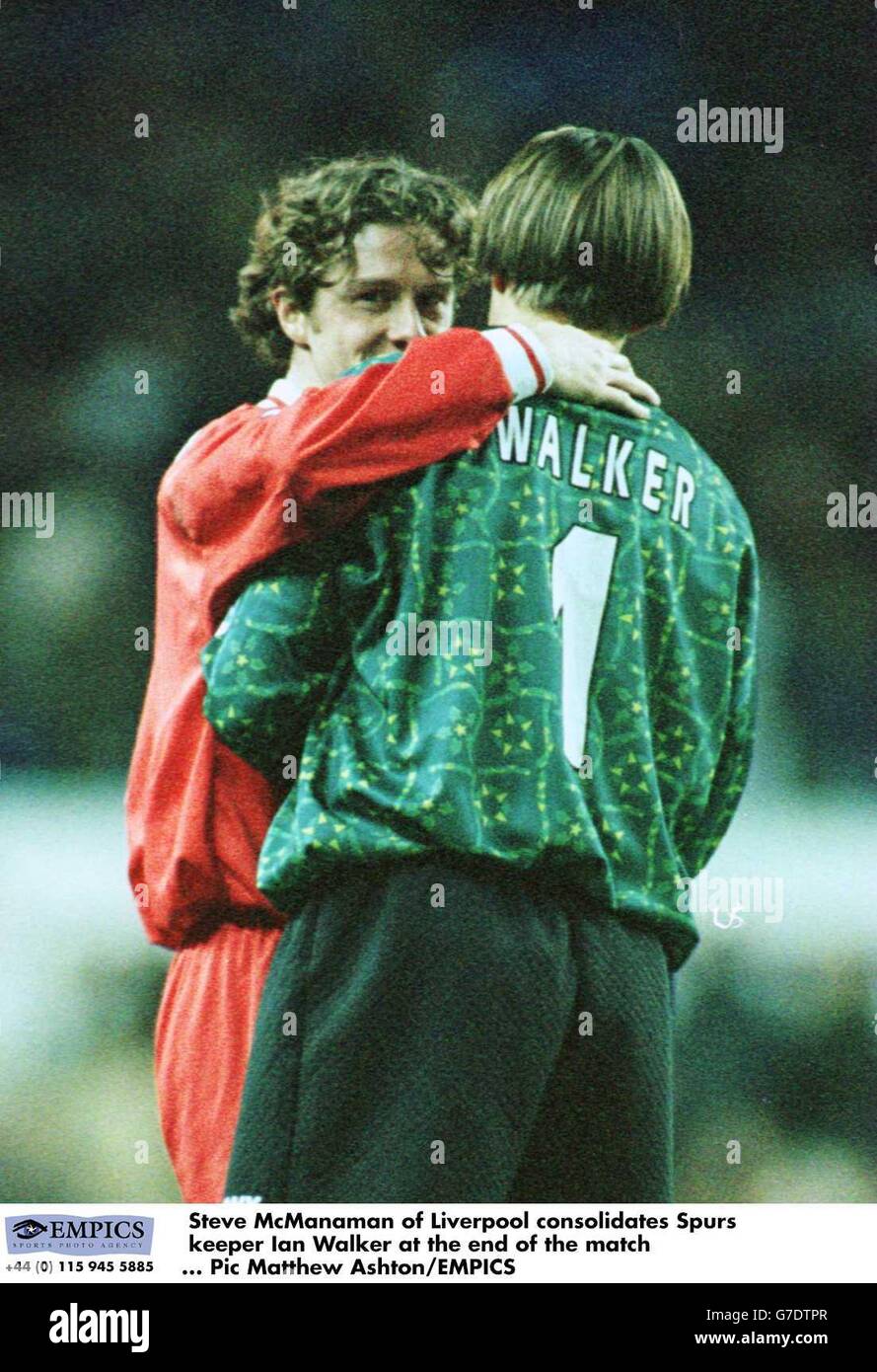 Steve McManaman of Liverpool consolidates Spurs keeper Ian Walker at ...